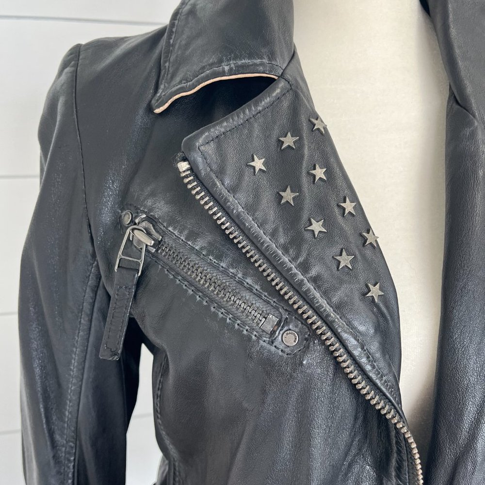 Mauritius Leather Jacket Star Detailed Size 6. - Gem